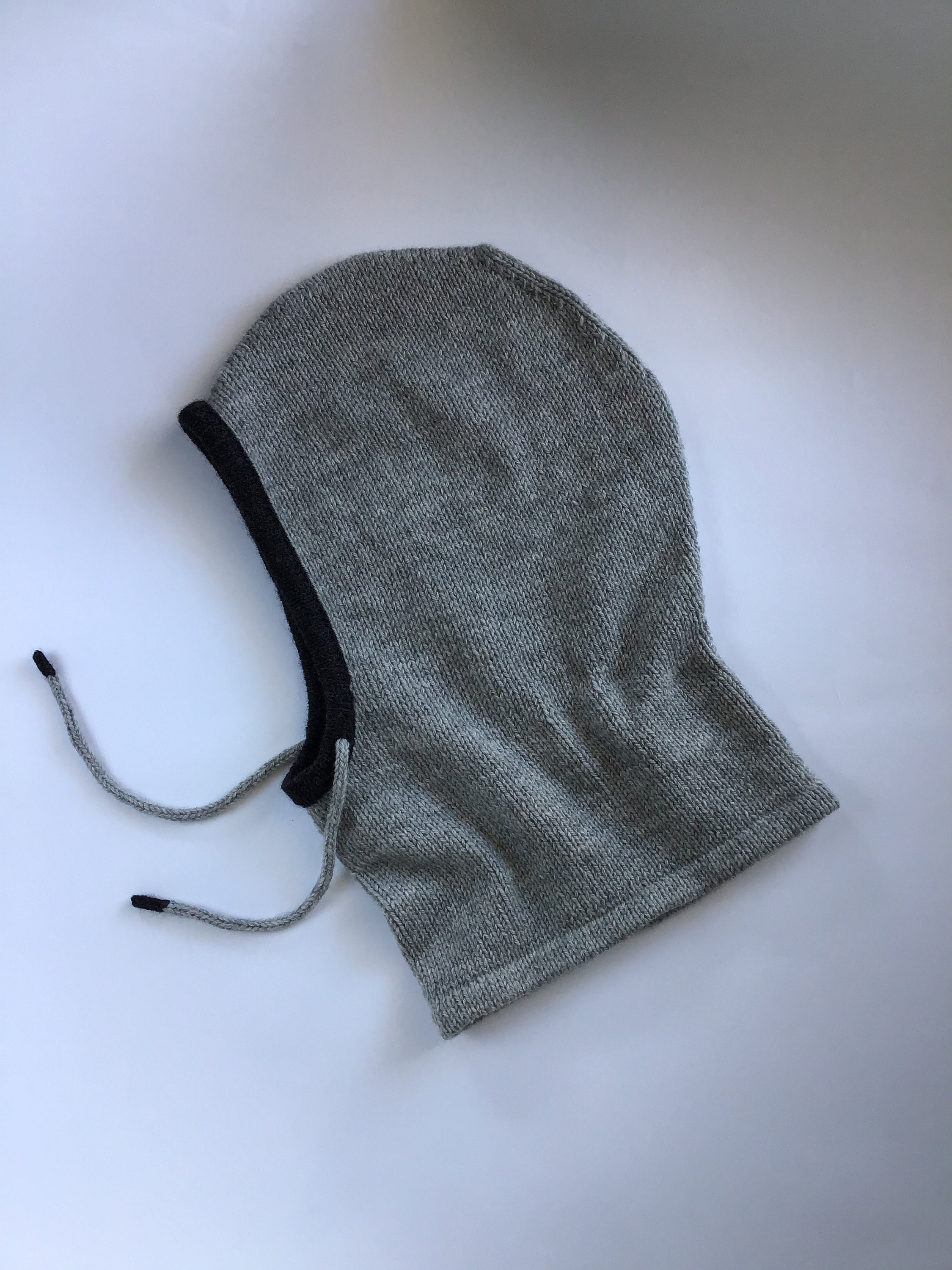 Gray Hand Knitted Hood Wool Knit Hood Gray Winter Wool Unisex Hood Knit ...