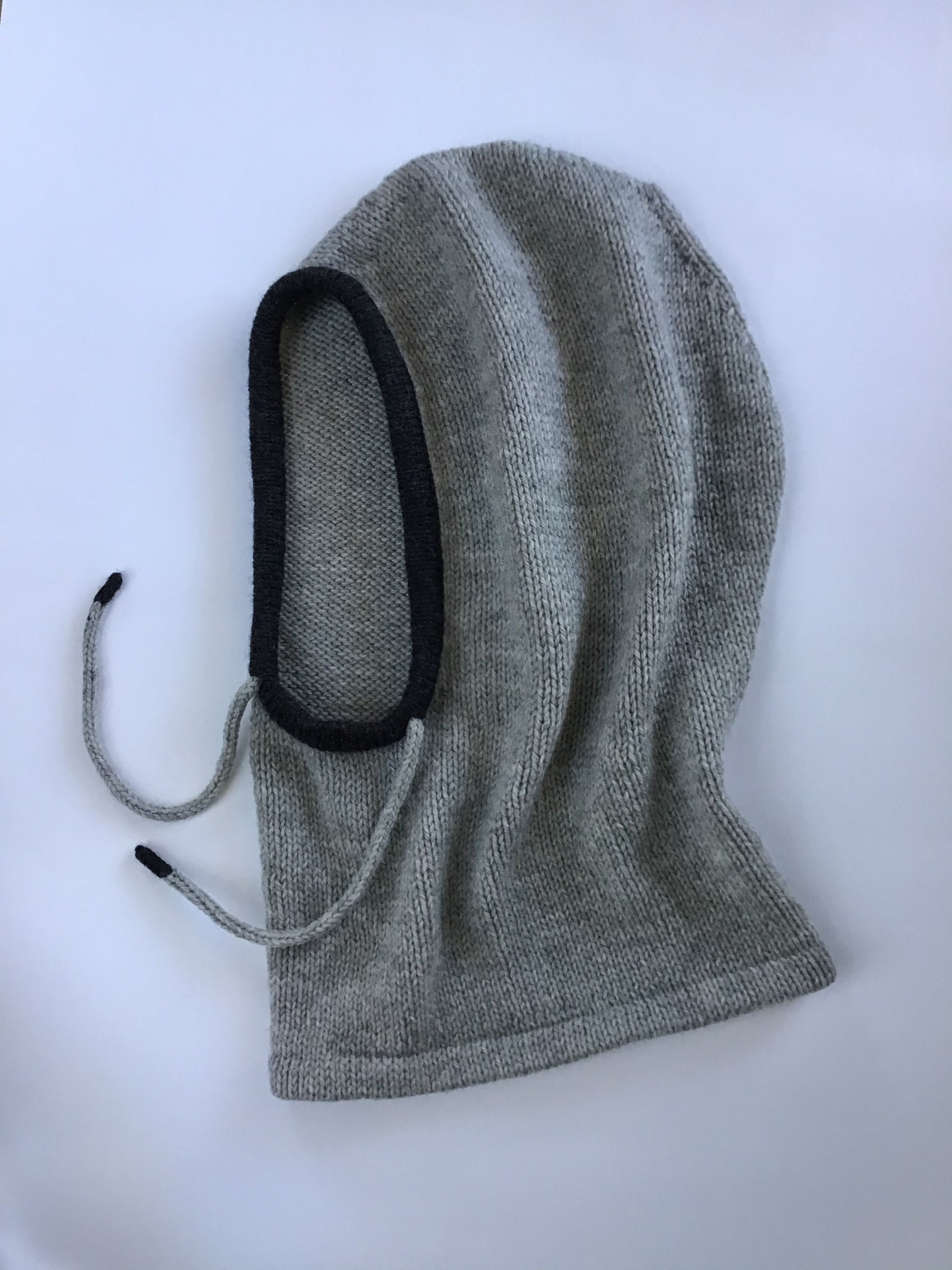 Gray Hand Knitted Hood Wool Knit Hood Gray Winter Wool Unisex Hood Knit ...