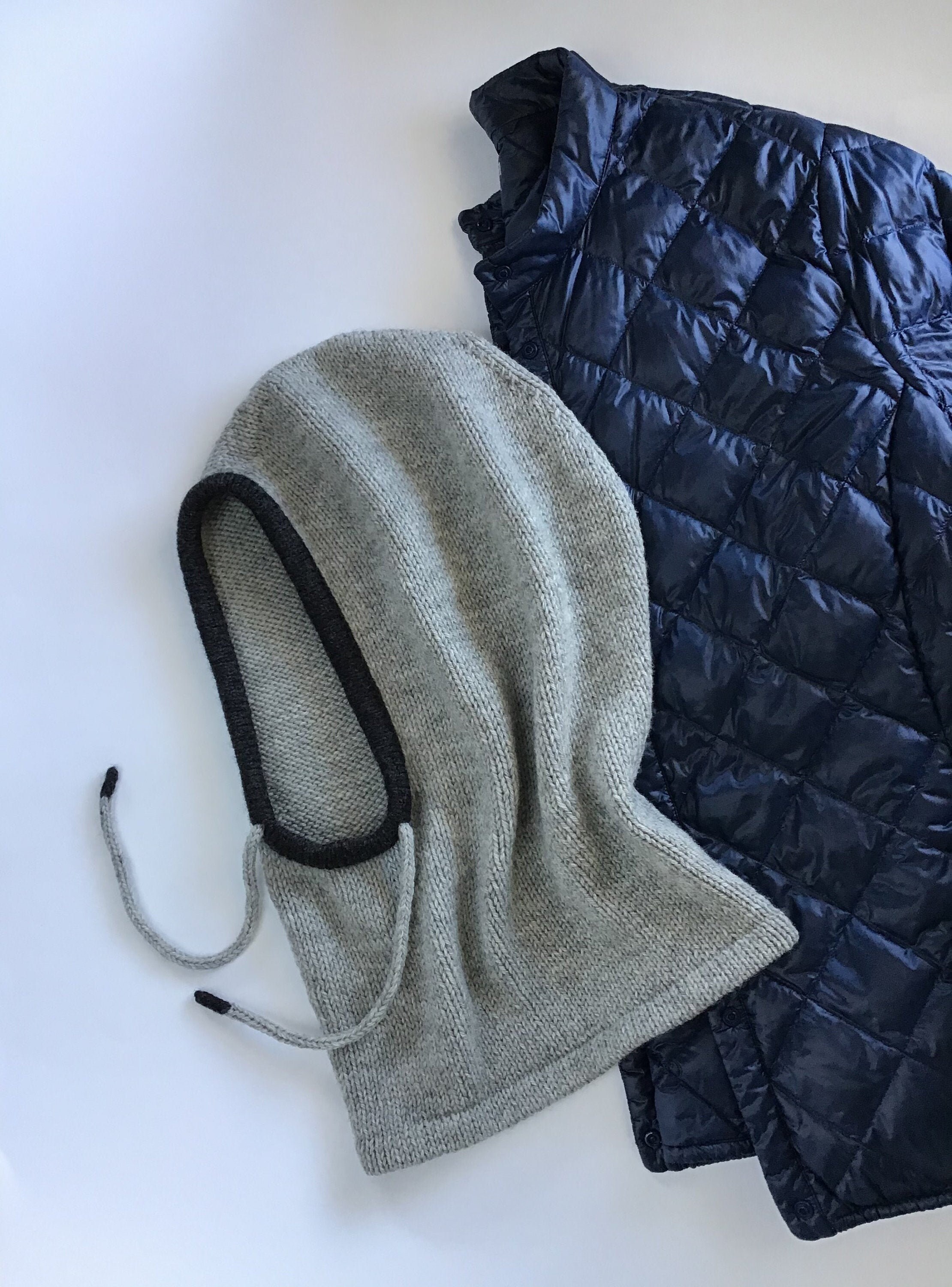 Gray Hand Knitted Hood Wool Knit Hood Gray Winter Wool Unisex Hood Knit ...