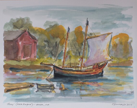 Pinky aka Pinque Original Watercolor Sketch 9 X 12 - Etsy