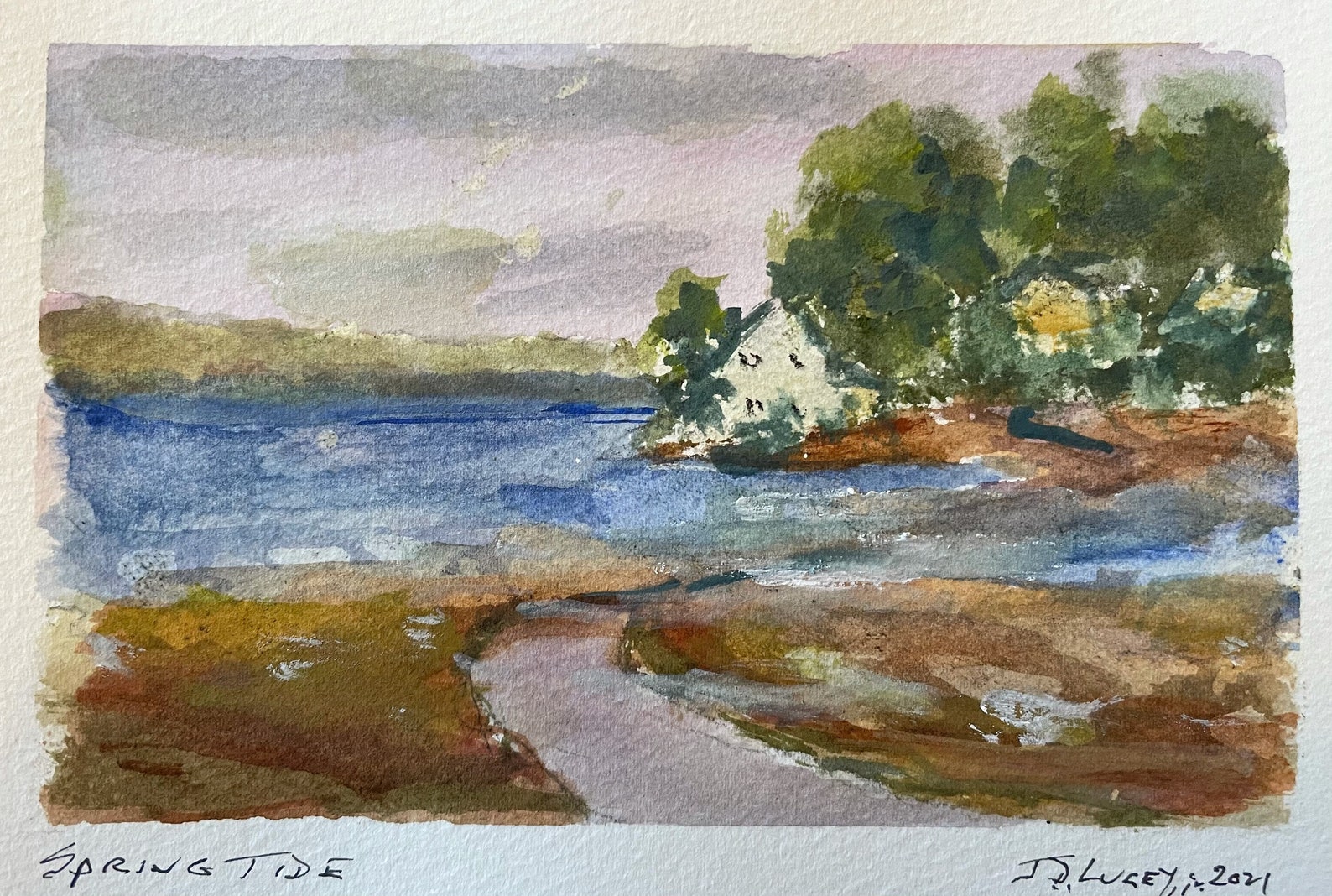 Spring Tide Original Watercolor Sketch 5 X 7 Incl. Mat & - Etsy
