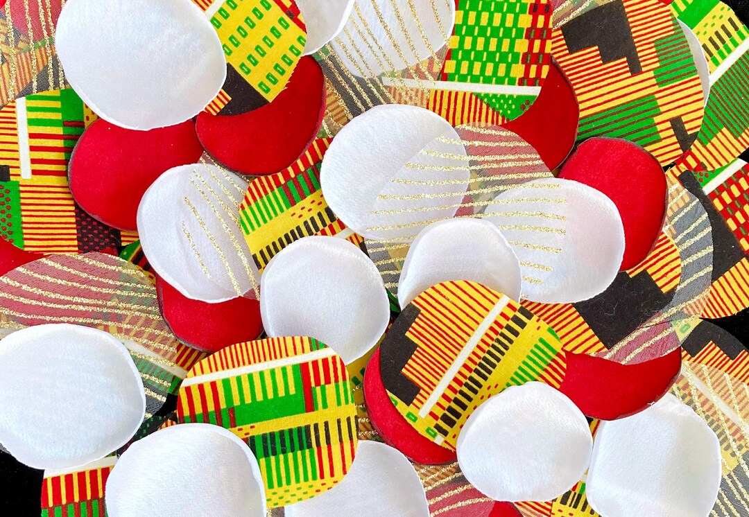 Kente Red African Party Decorations, Flower Petals, Ghanaian Wedding ...