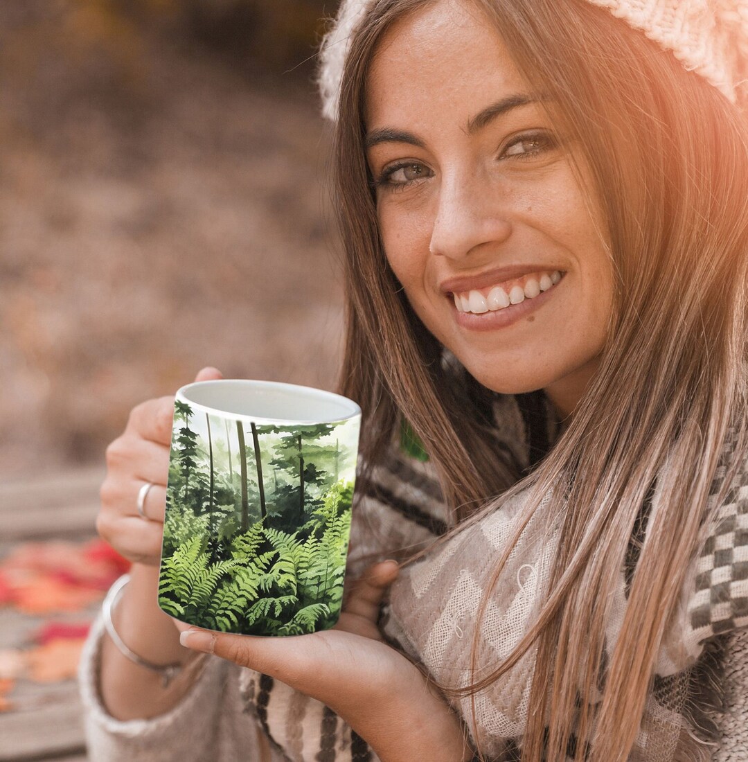 Fern Covered Forest Floor Mug, Fern Coffee Mug, Fern Leaf, Cottagecore ...