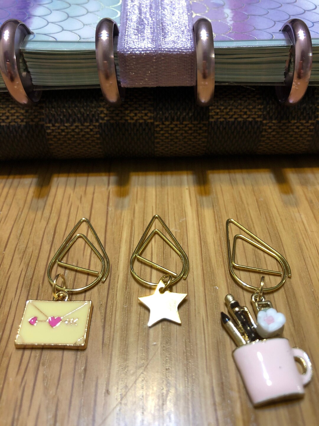 Planner Journal Cute Paper Clip Love Letter Gold Star Pens - Etsy