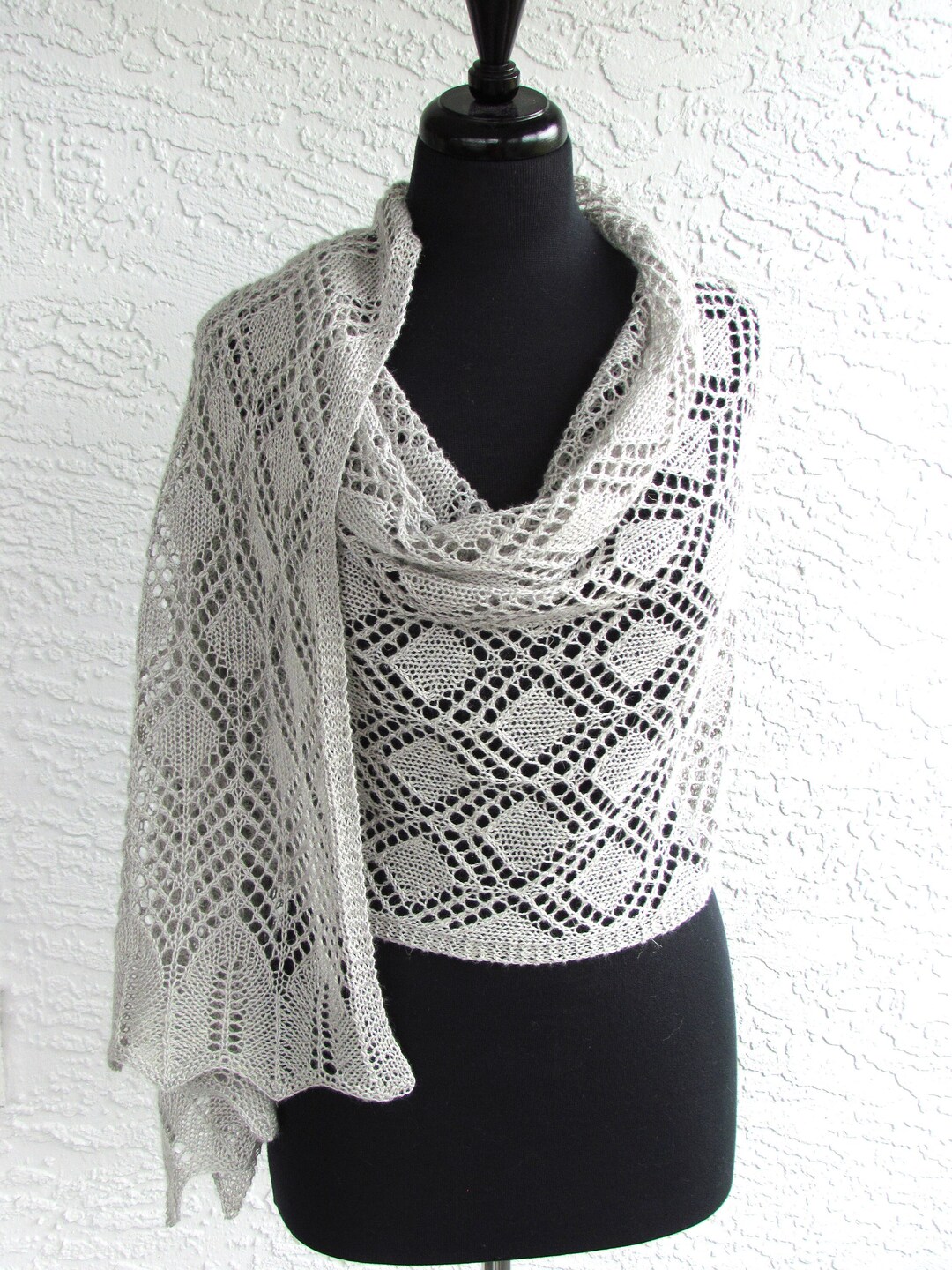 Hand Knit Lace Shawl, Merino Wool, Linen, Silk & Llama - Etsy