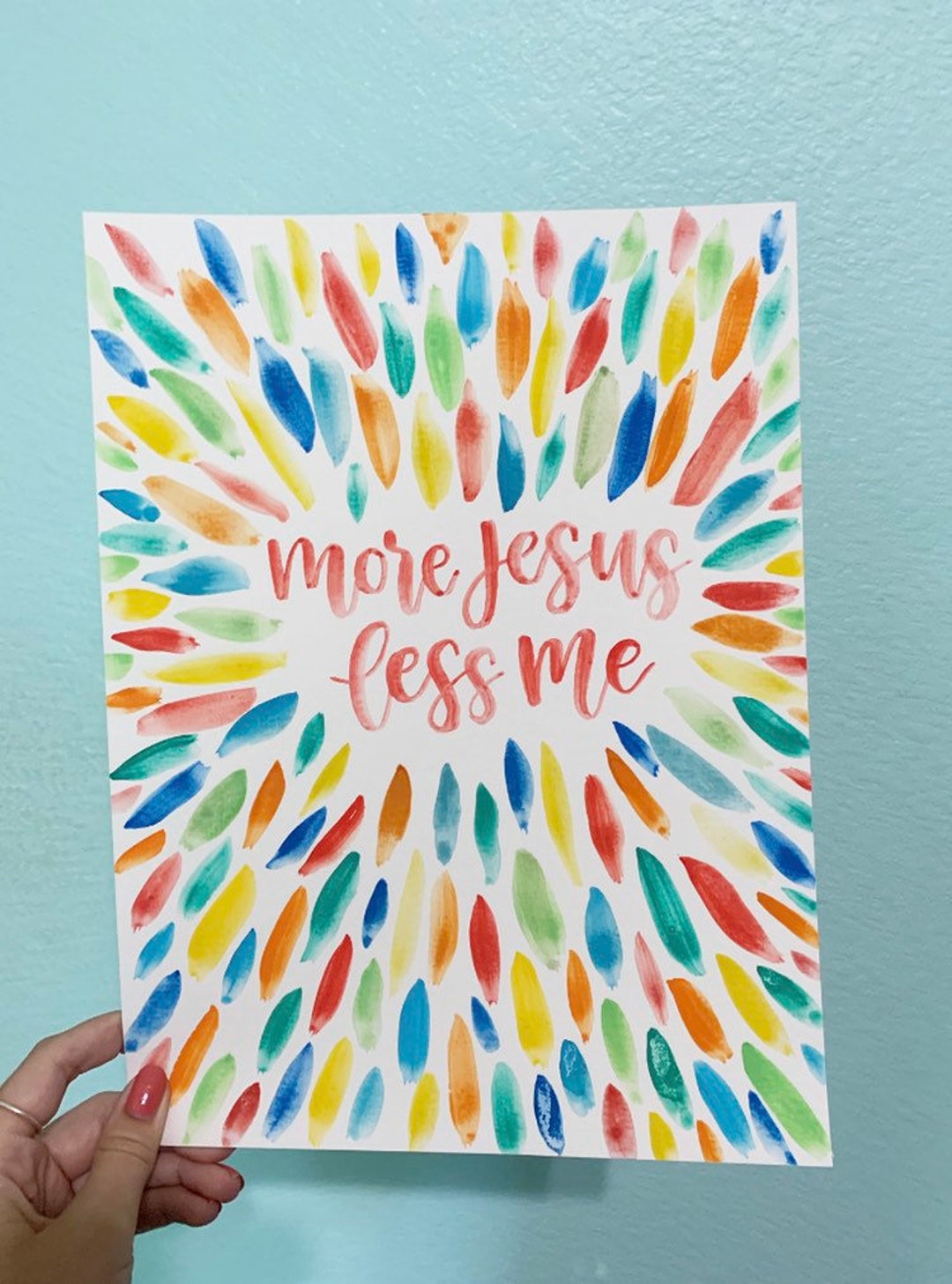 More Jesus Less Me Watercolor Painting Faith Quotes - Etsy