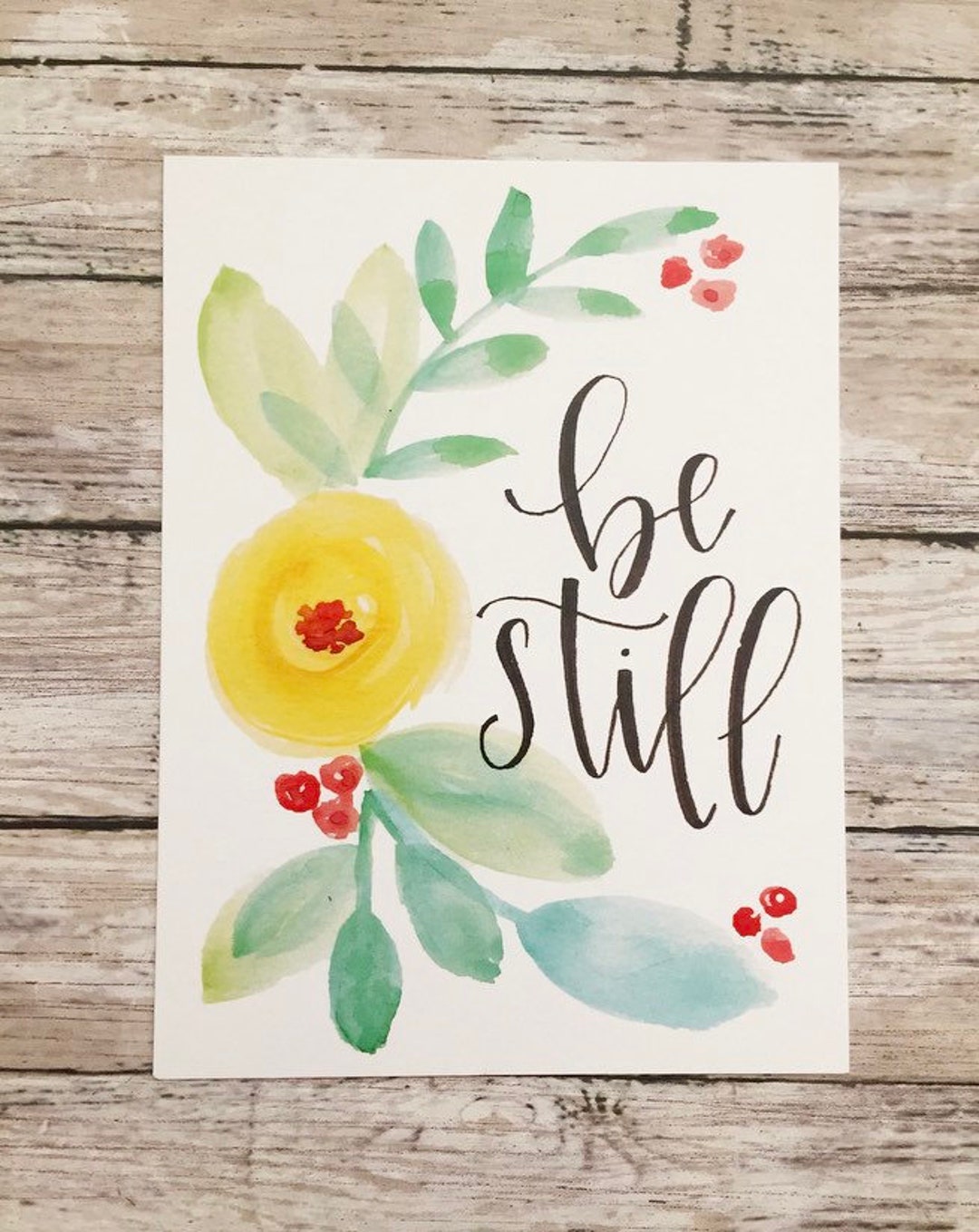 Be Still Print, Hand-lettering, Watercolor Print, Watercolor Painting ...