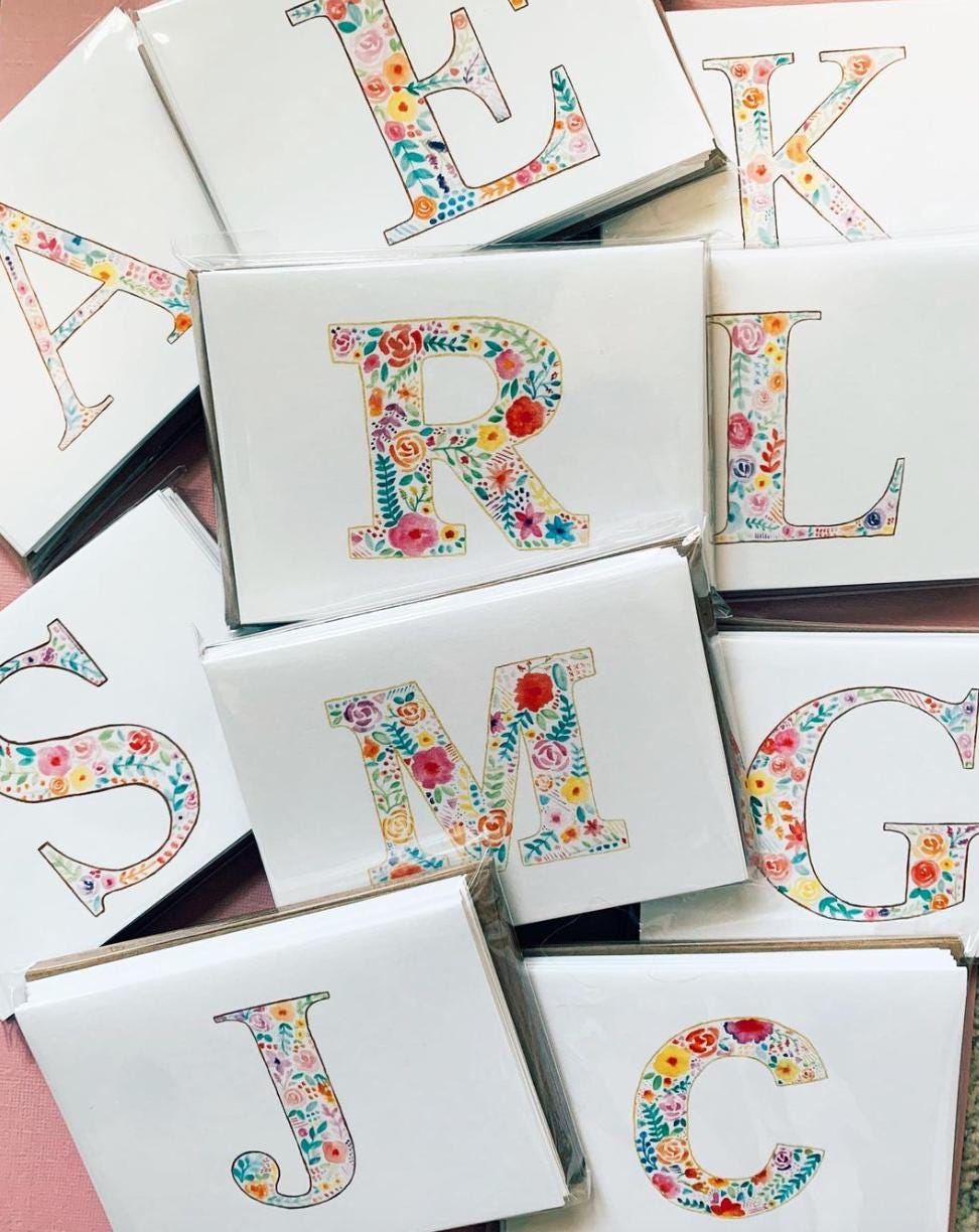 Monogrammed "g" Stationery Sets, Greeting Card Packs, "g" Cards ...