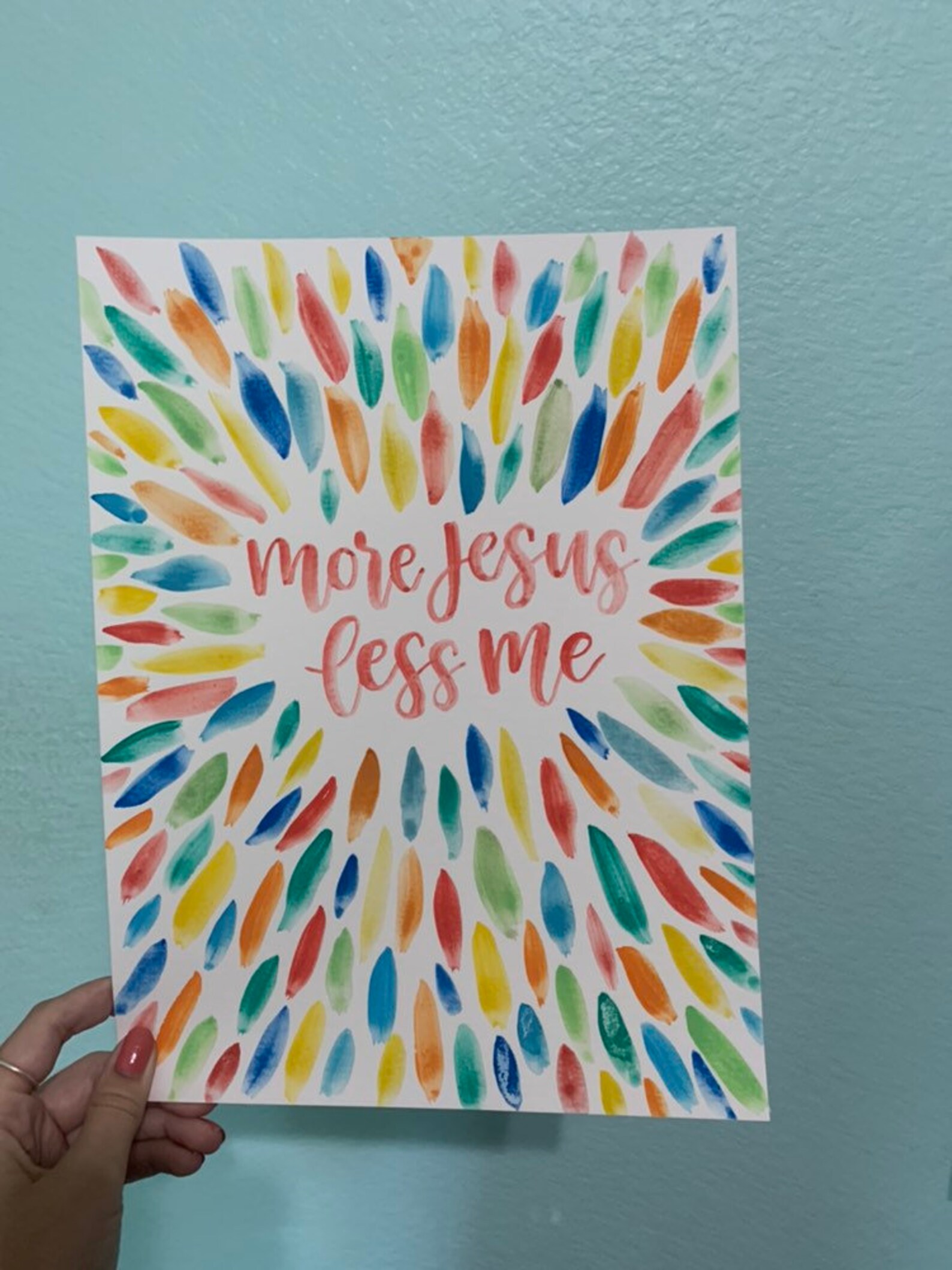 More Jesus Less Me Watercolor Painting Faith Quotes - Etsy