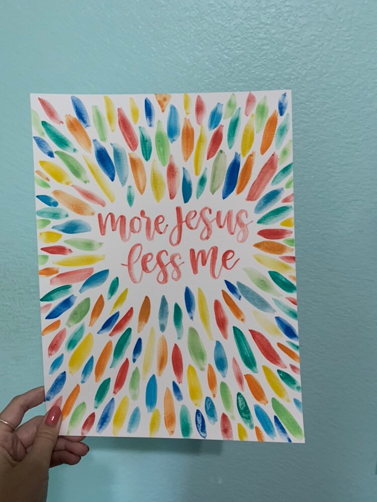 More Jesus Less Me Watercolor Painting Faith Quotes - Etsy