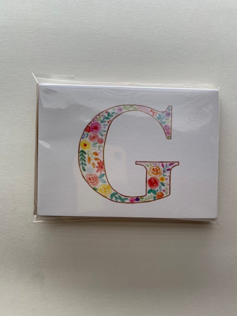 Monogrammed g Stationery Sets, Greeting Card Packs, g Cards, Lettered ...