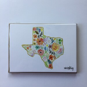 Large Texas Watercolor Stationery, Texas Cards, Handmade Cards ...