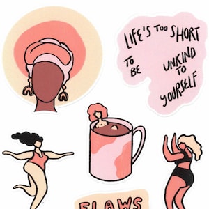 Mini Body Positivity Aesthetic Sticker Set and Art Print - Etsy