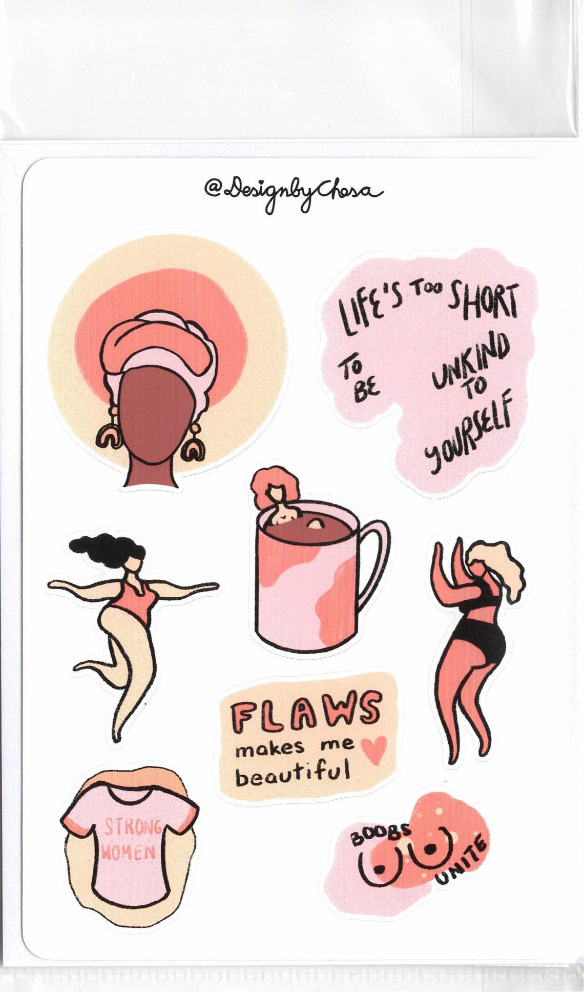 Mini Body Positivity Aesthetic Sticker Set and Art Print - Etsy
