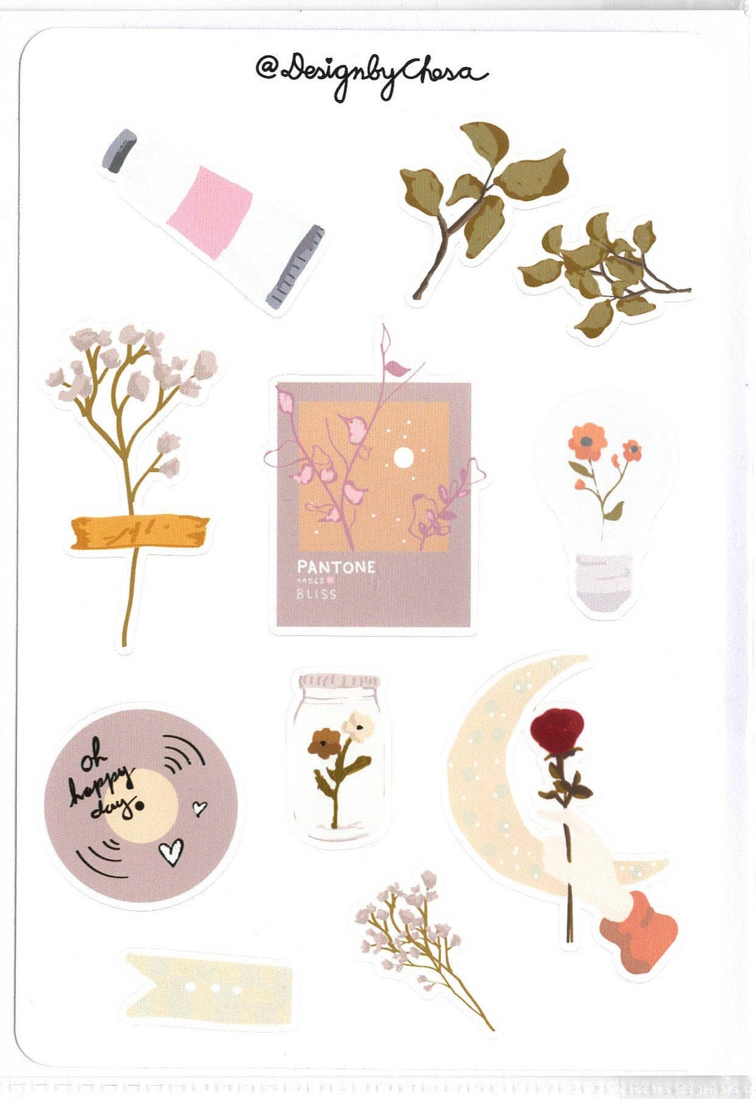 Floral Aesthetic Sticker Set - Etsy