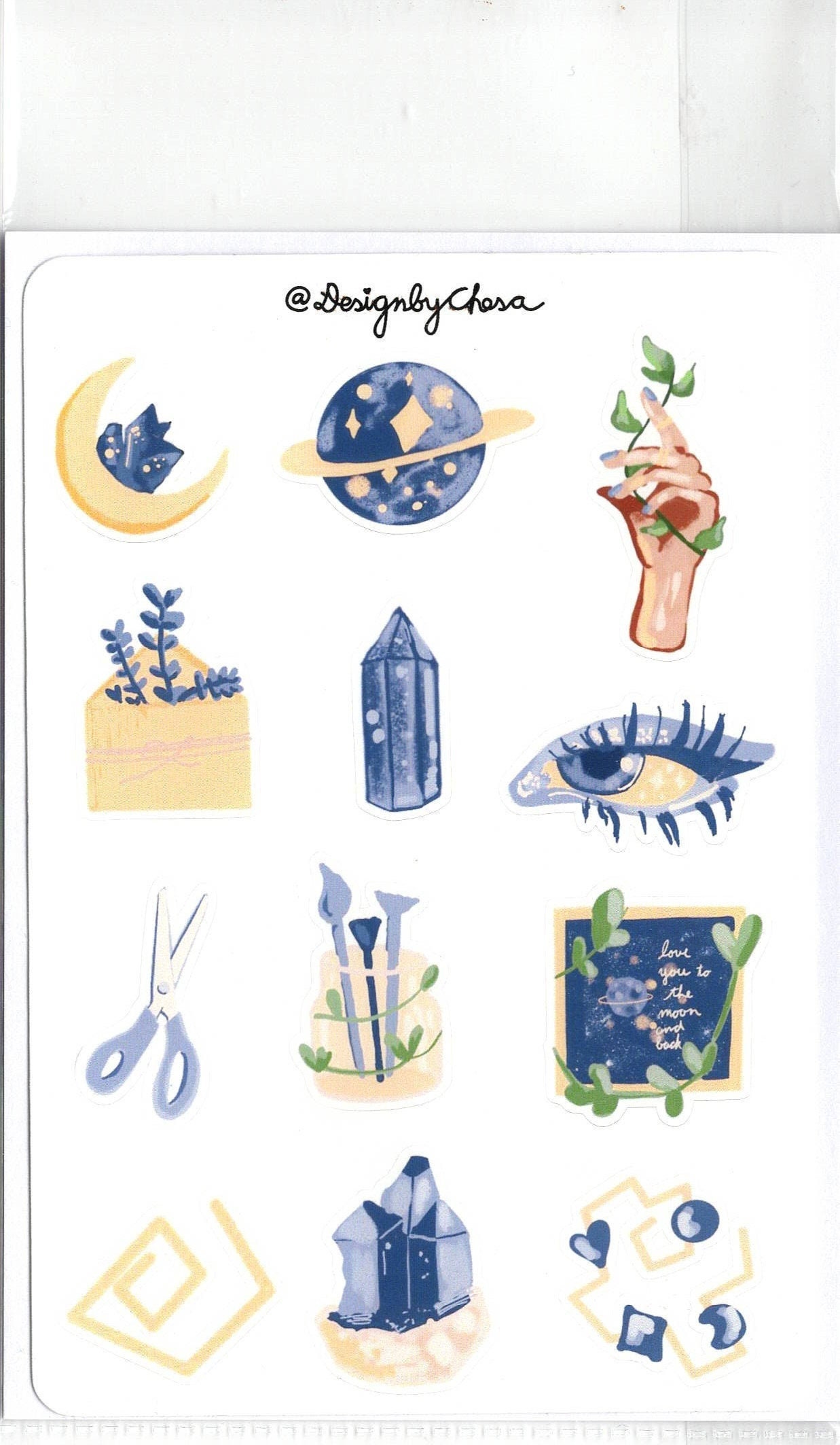 Blue/violet Aesthetic Sticker Set - Etsy