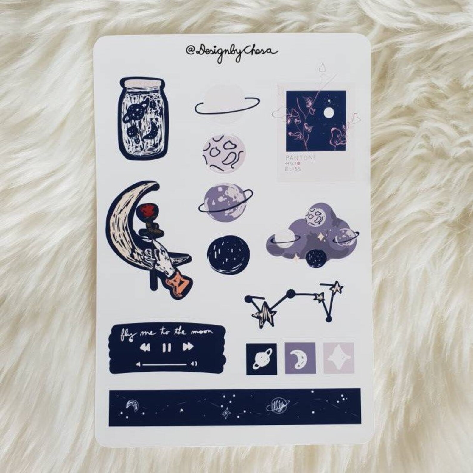 Mini Moon Sticker Sheet - Etsy