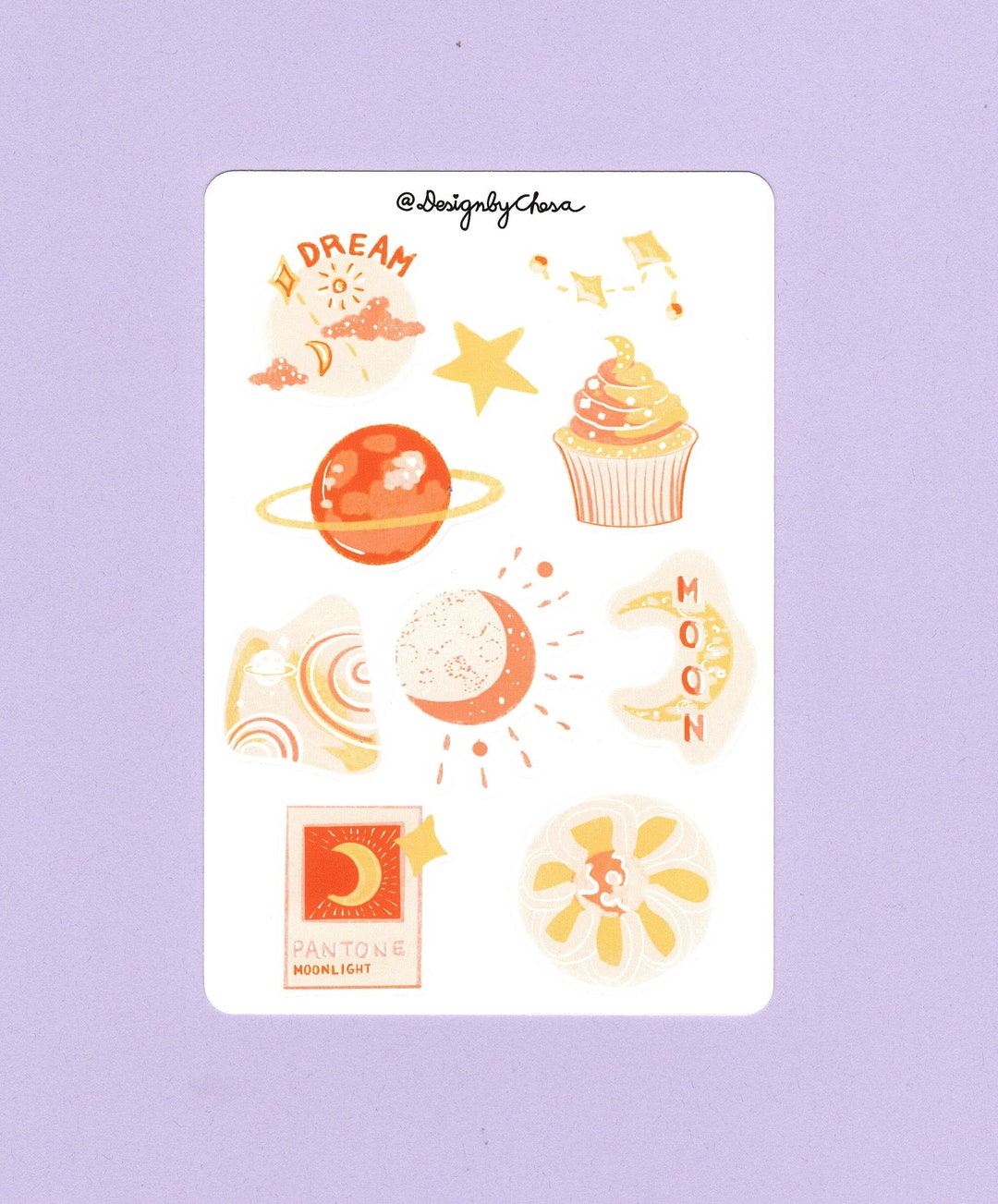 Mini Moon Sticker Sheet / Pastel Color - Etsy