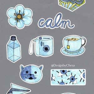 Blue Aesthetic Sticker Pack - Etsy