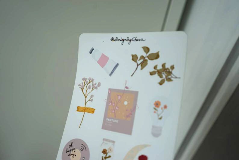 Floral Aesthetic Sticker Set - Etsy