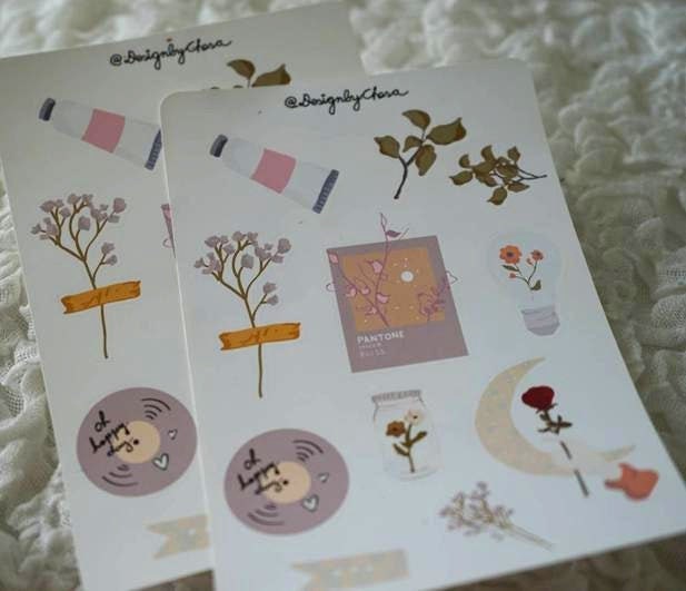 Floral Aesthetic Sticker Set - Etsy