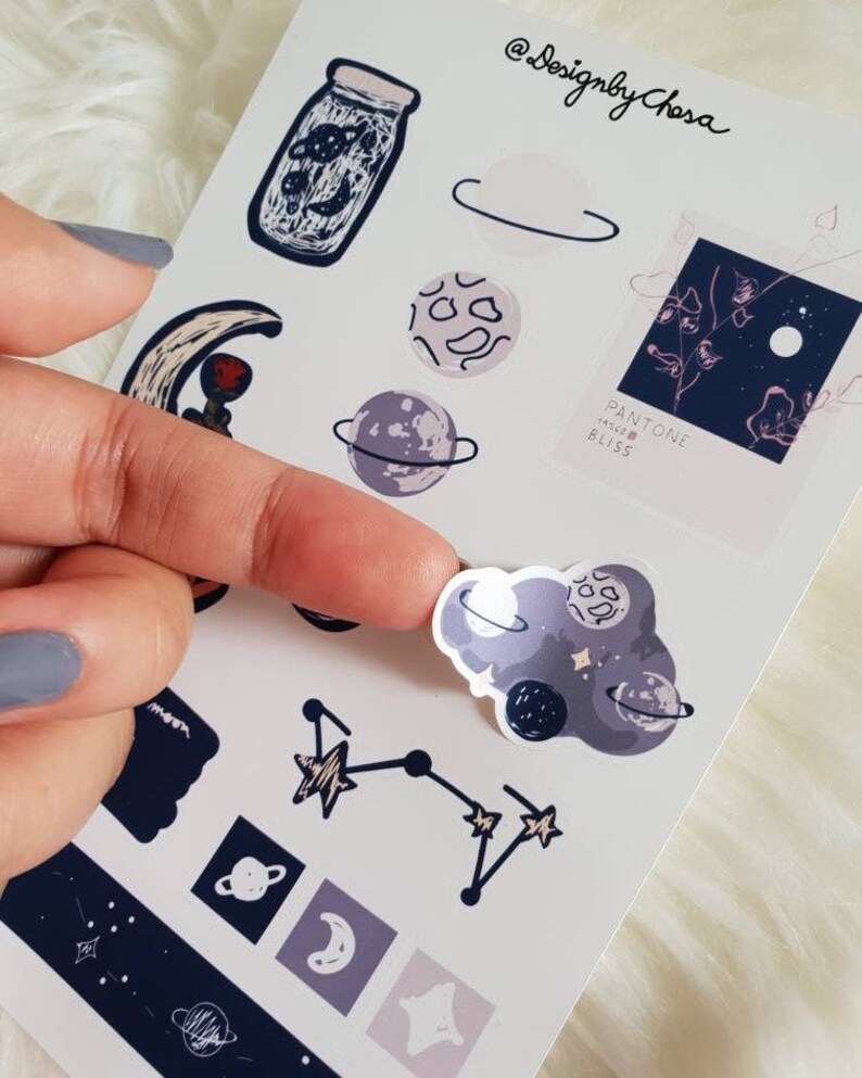 Mini Moon Sticker Sheet - Etsy