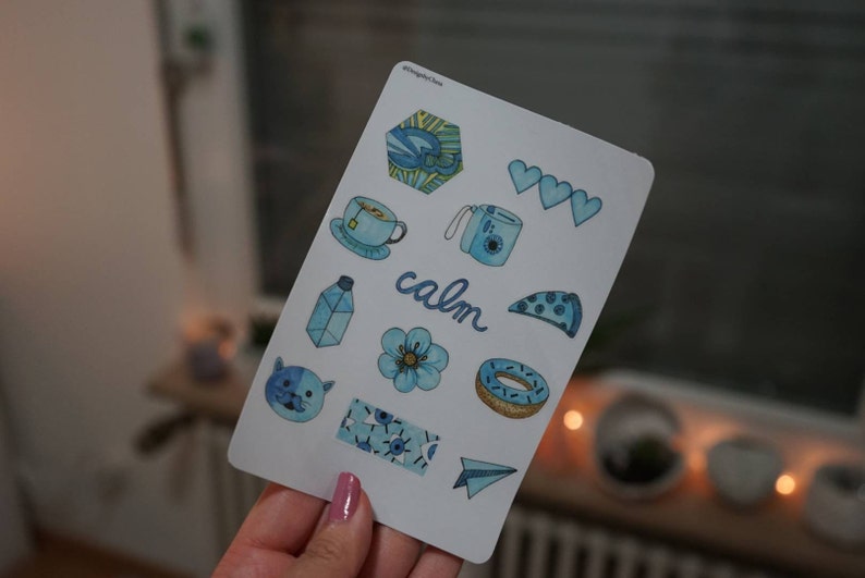 Mini Blue Aesthetic Sticker Pack - Etsy