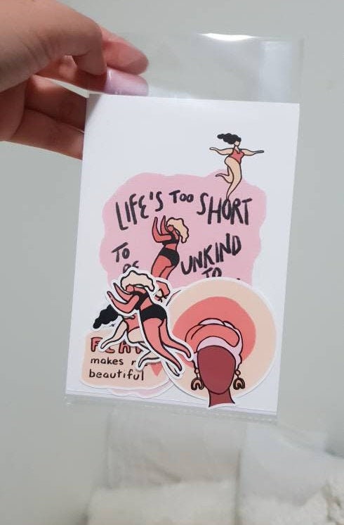 Body Positivity Aesthetic Sticker Set and Art Print | Etsy