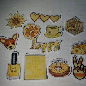 Yellow Aesthetic Sticker Pack - Etsy Canada