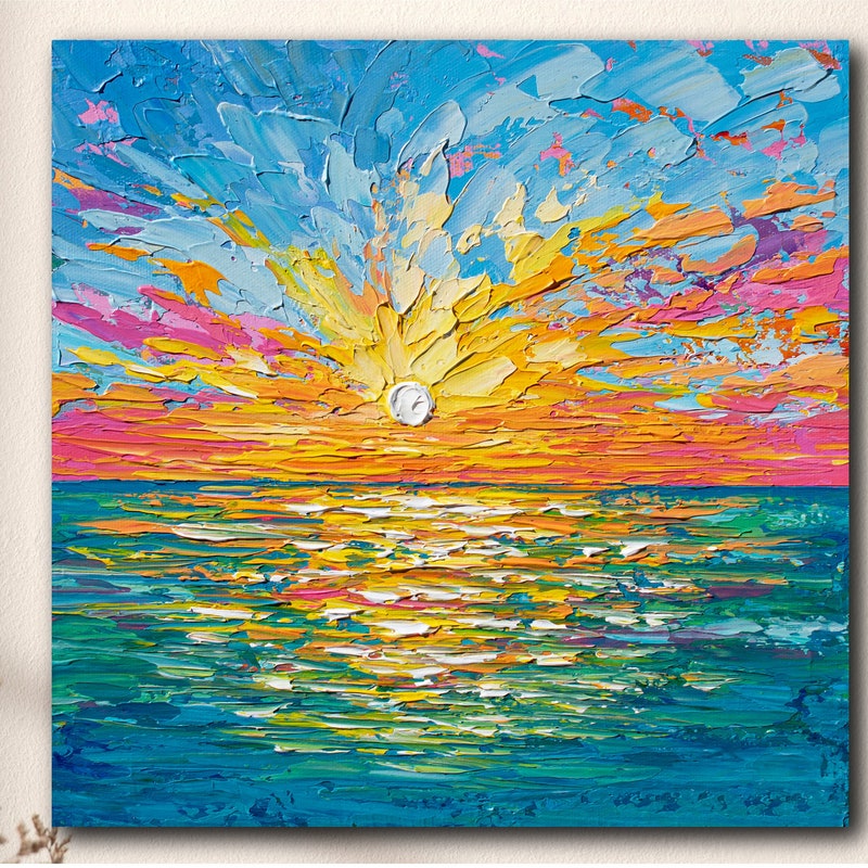 Ocean Sunset Wall Art - Etsy