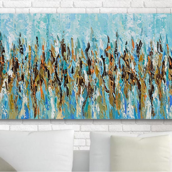 Large Aqua Wall Art - Etsy