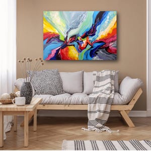 Bright Abstract Canvas Print: Large Colorful Contemporary Wall Art - Etsy