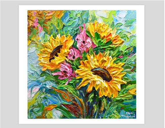 Sunflowers Print Fall Floral Wall Art Décor Giclée Print of - Etsy