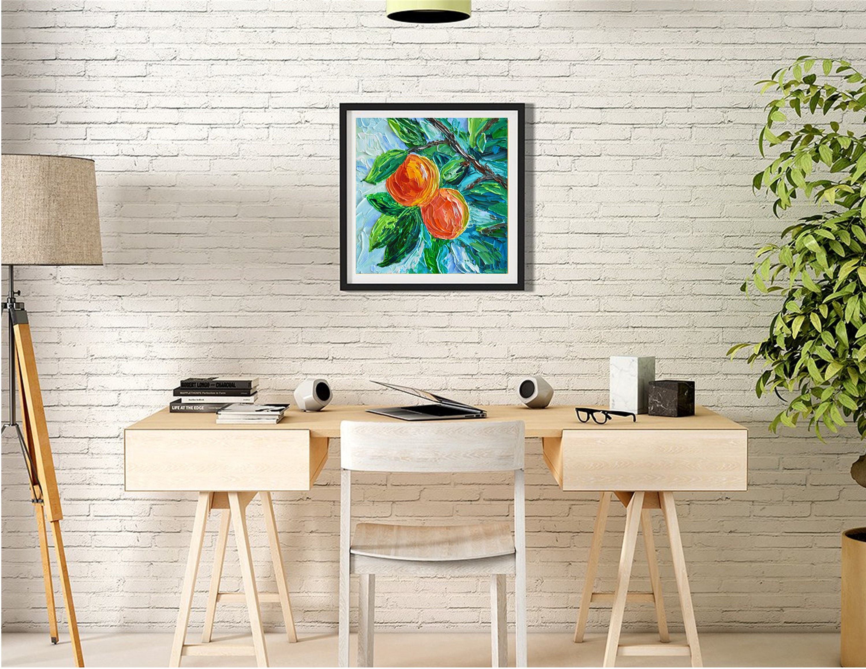 Peaches Wall Art Print, Kitchen Fruit Décor, Botanical Impressionist ...