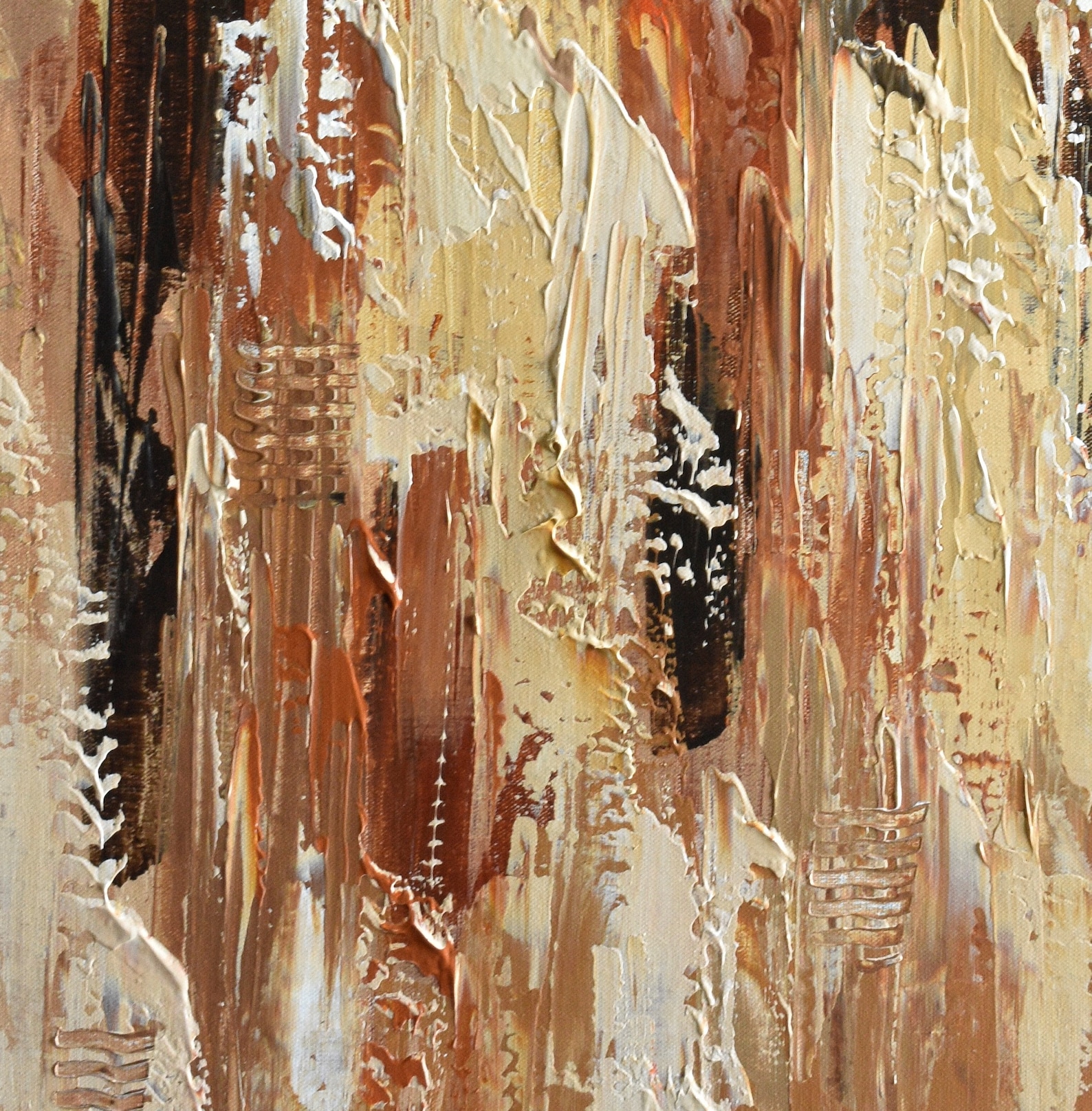 Large Brown Abstract Painting on Canvas Original Acrylic | Etsy