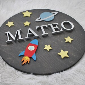 Custom Space Name Sign, Outer Space Nursery Decor, Rocket Ship - Etsy