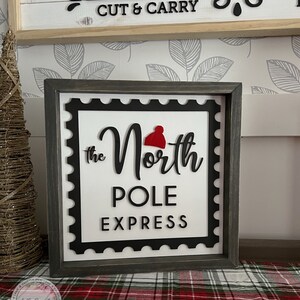 North Pole Express Sign, Christmas Stamp Sign, Santa Sign, Santa Letter ...