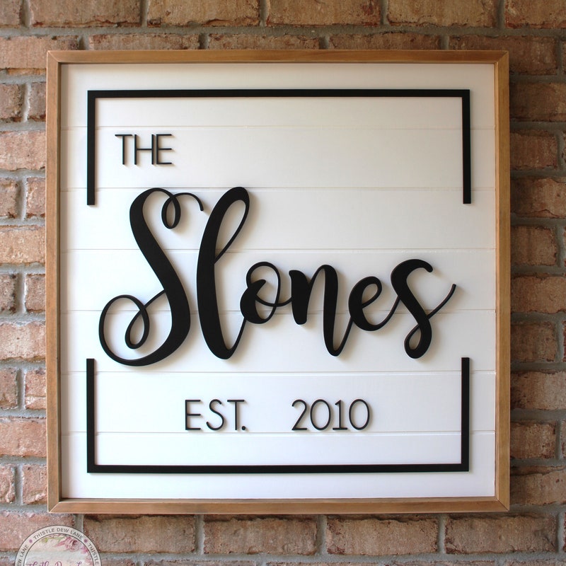 Last Name Framed - Etsy