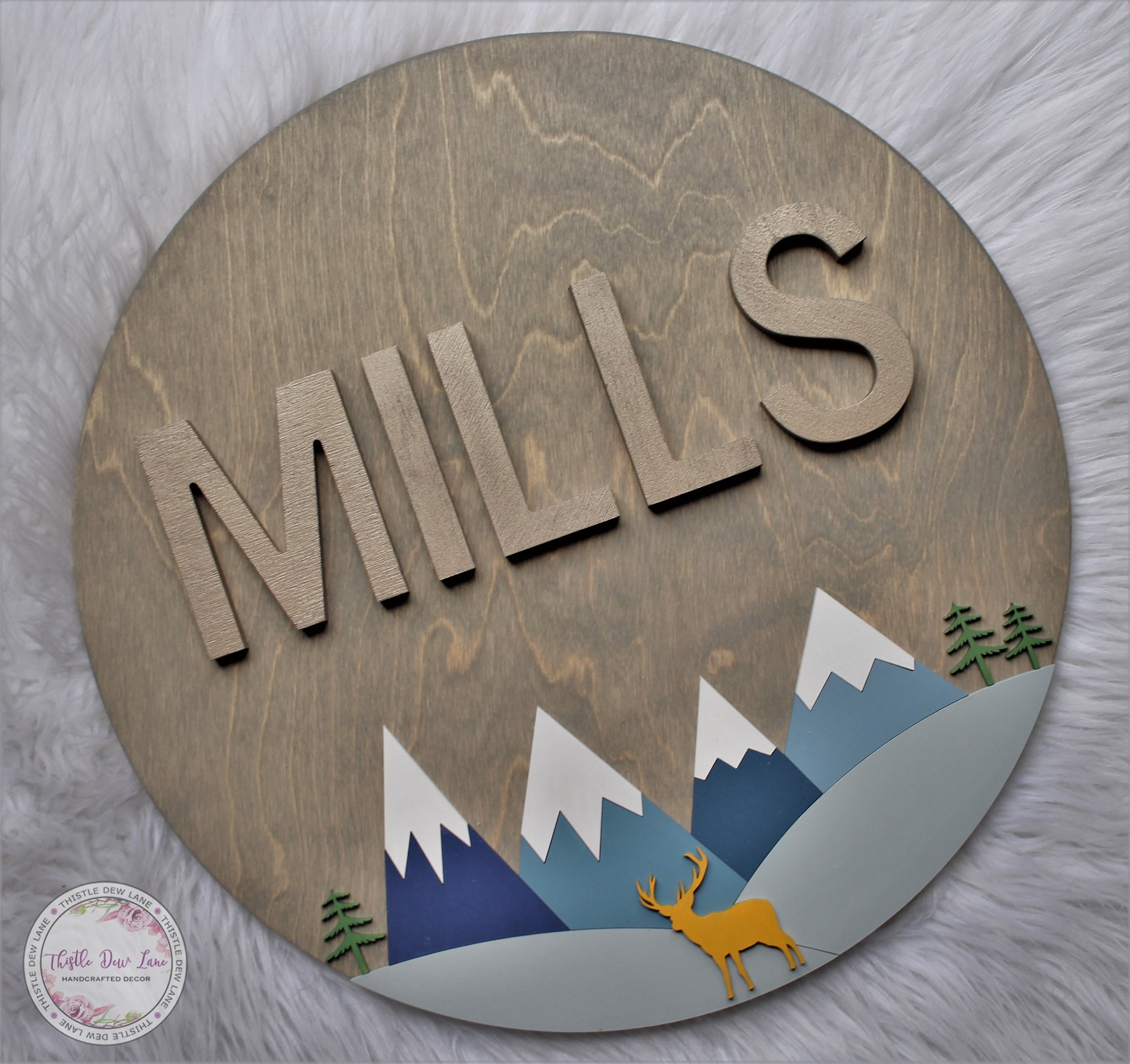 Mountain Scene Name Sign 3D Nursery Name Sign Woodland - Etsy