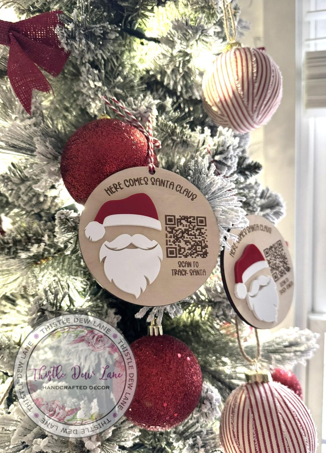Santa Tracker Ornament, Santa QR Code, Santa Tracker Christmas Ornament ...