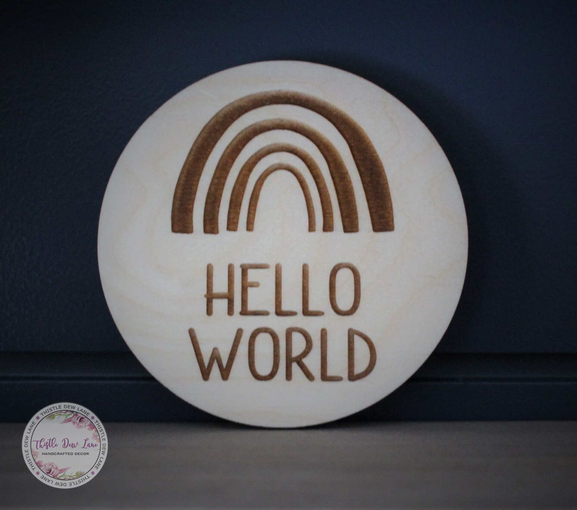 Hello World Sign Engraved Baby Sign Newborn Birth - Etsy