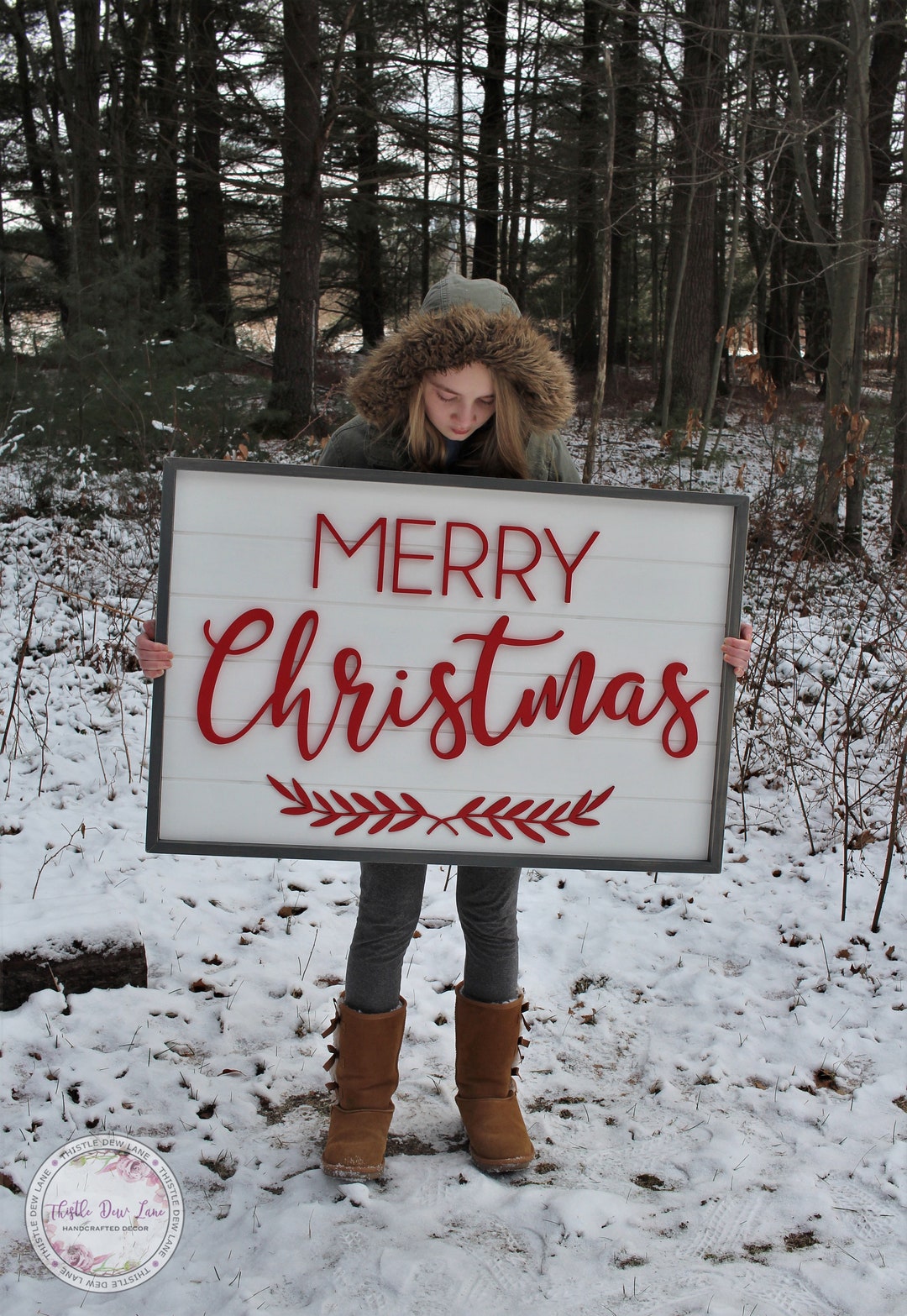 Christmas Sign, 3D Merry Christmas Wood Sign, Christmas Decor ...