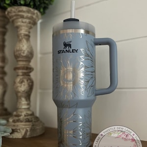 Engraved Stanley Tumbler, Laser Engraved Stanley, Flower Tumbler ...