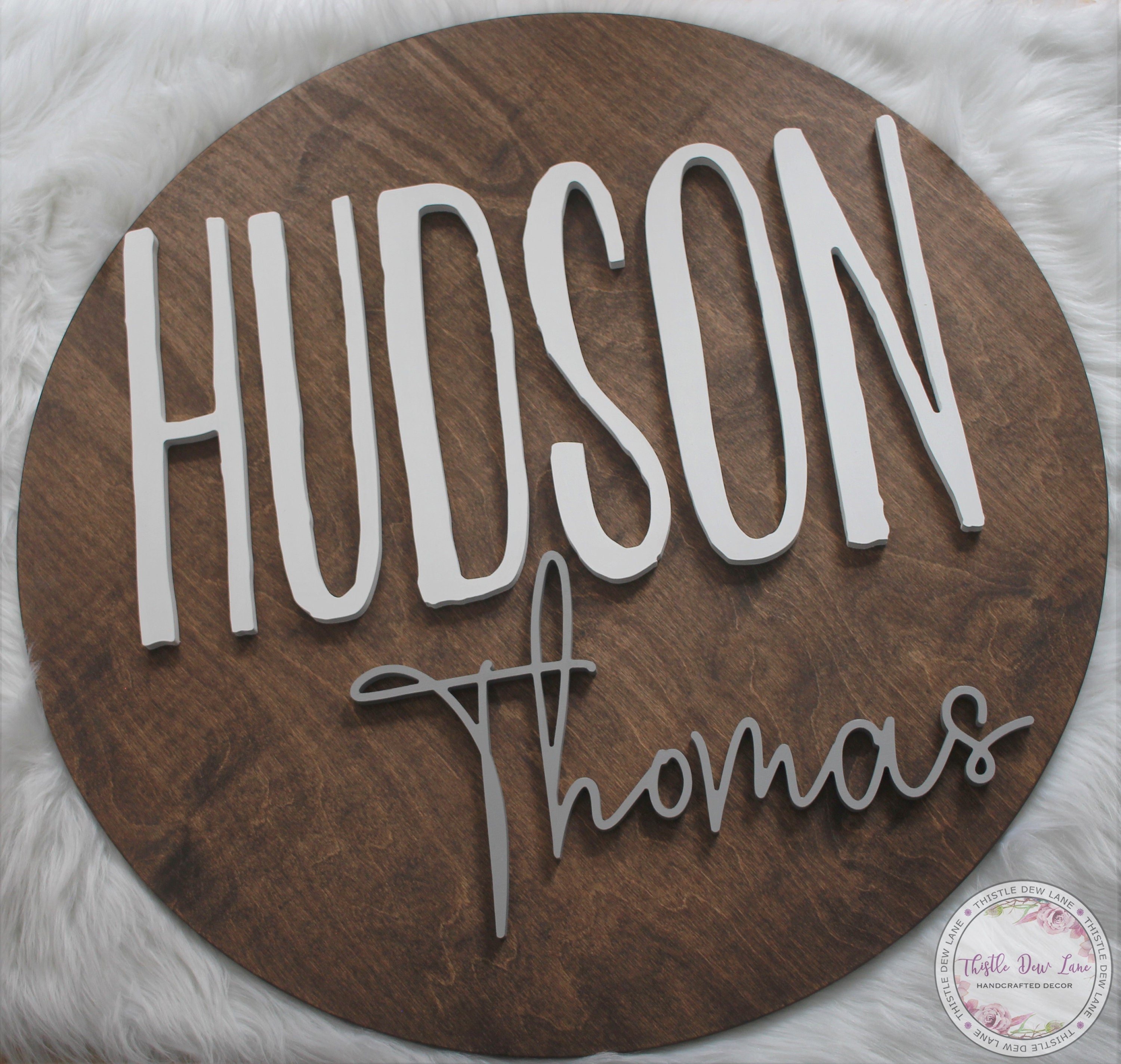 3D Nursery Name Sign Round Name Sign Custom Name Sign | Etsy