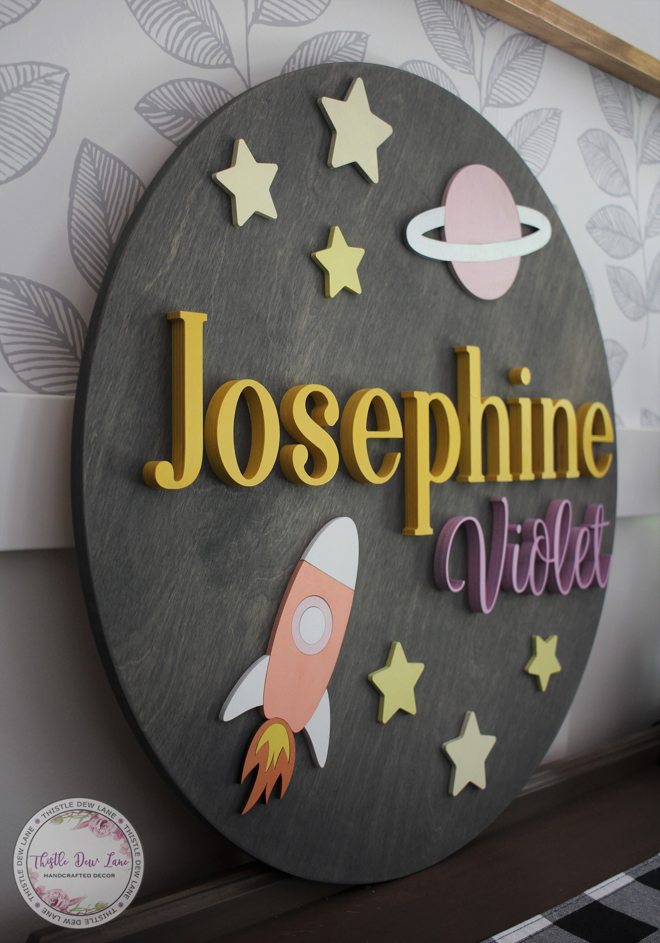 Space Name Sign, Space Wall Art, Nursery Name Sign, Outer Space Decor ...