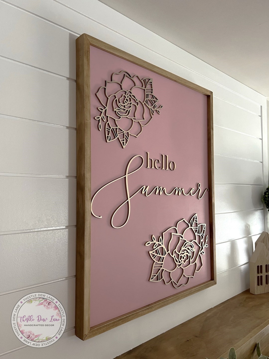 Hello Summer Sign, Wood Summer Sign, Floral Sign, Flower Sign, 3D Hello ...