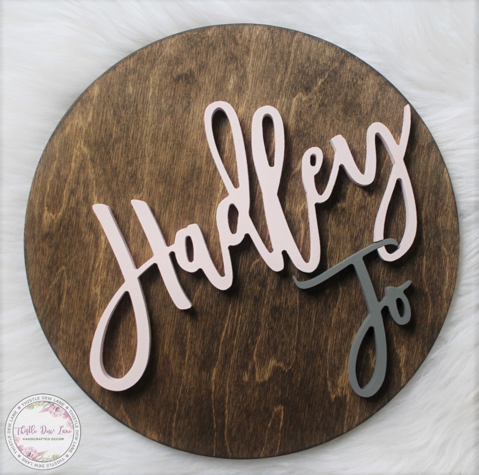 3D Nursery Name Sign Round Name Sign Custom Name Sign - Etsy