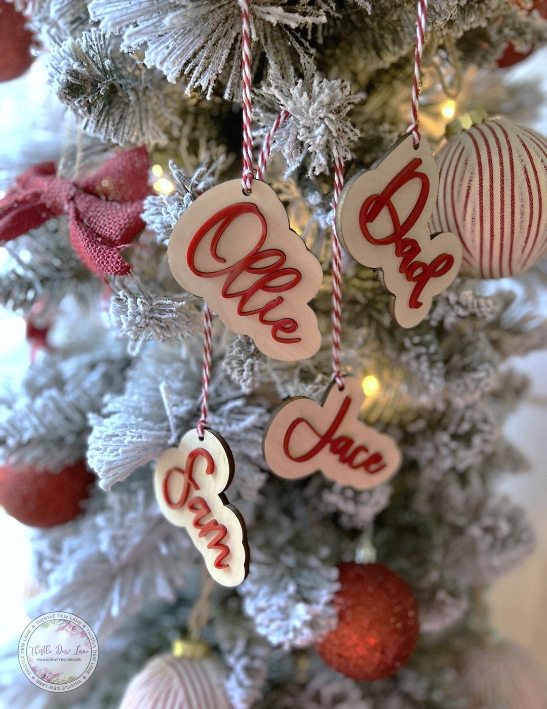 Christmas Name Tags, 3D Layered Name Tag, Personalized Stocking Name ...