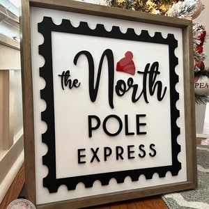 North Pole Express Sign, Christmas Stamp Sign, Santa Sign, Santa Letter ...