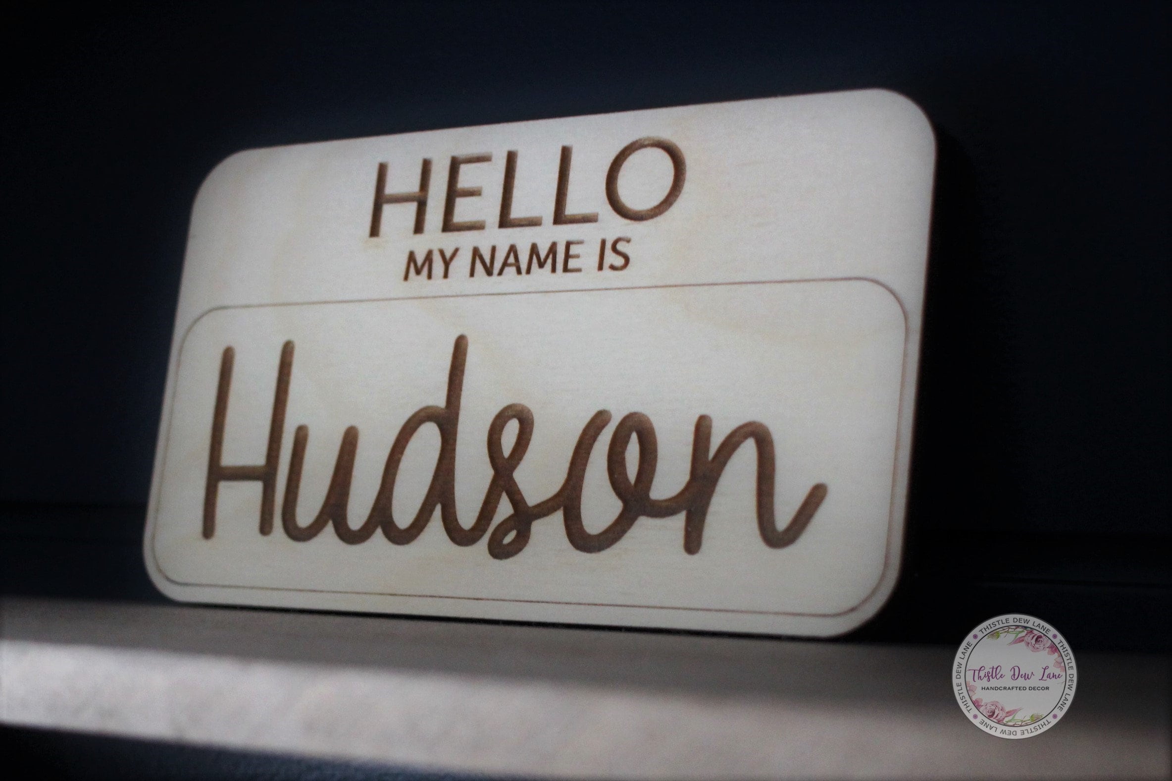 Hello My Name is Sign Engraved Nametag Sign Newborn Birth | Etsy